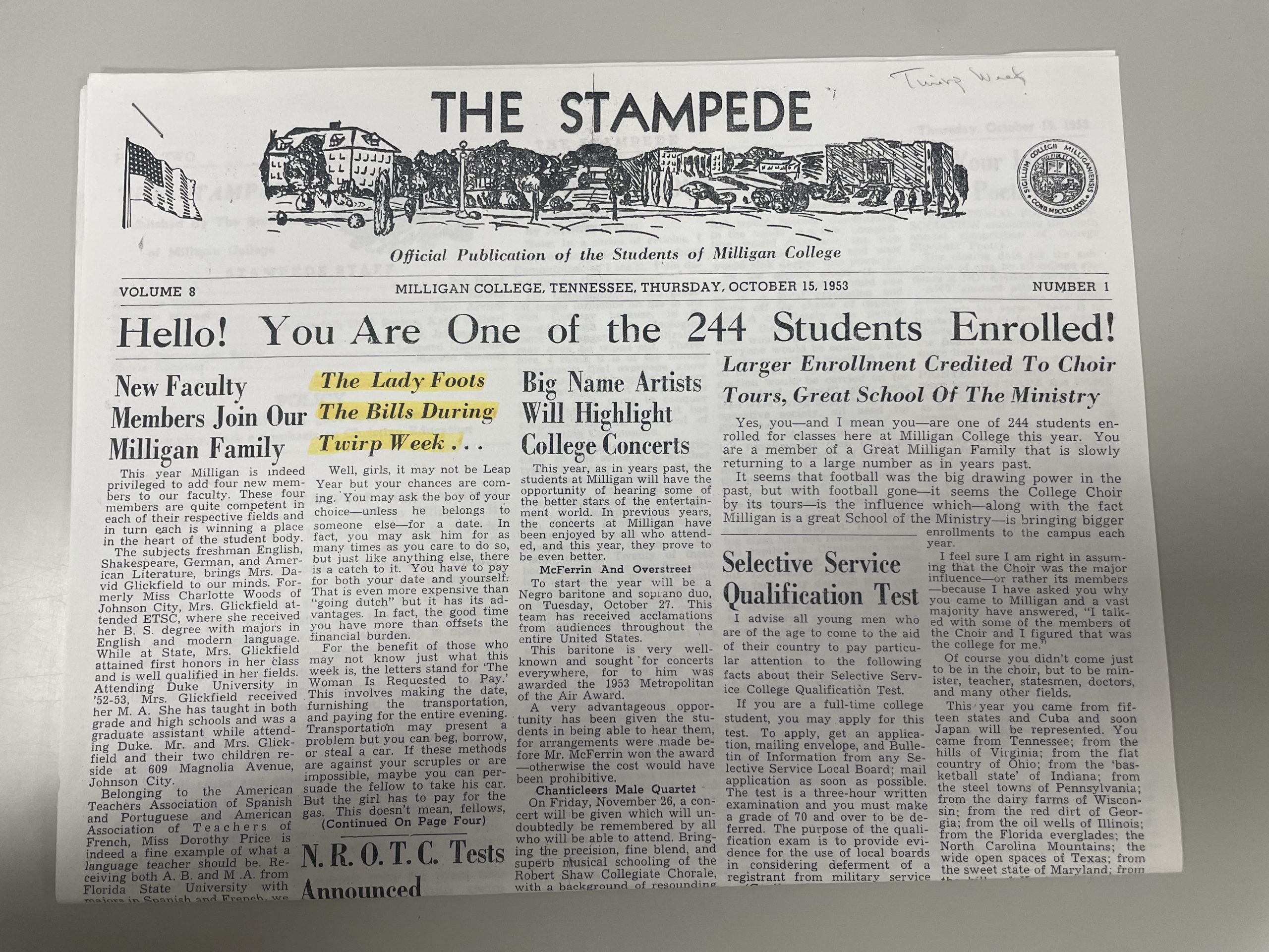 A Historical Look on Milligan’s TWIRP Week Tradition – Milligan Stampede
